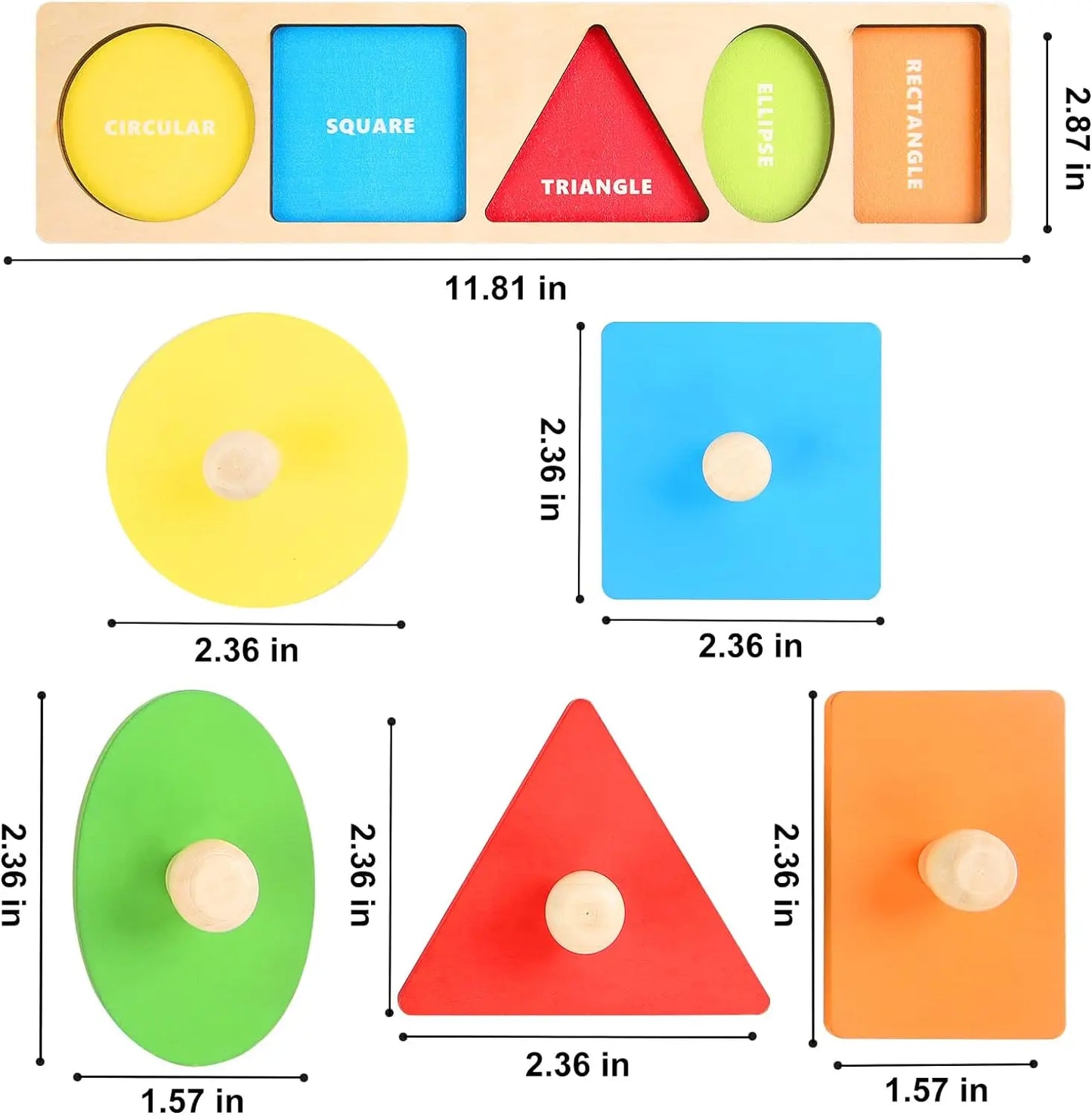 Montessori Wooden Color & Shape Sorting Puzzle Early Learning Fine Mot ...